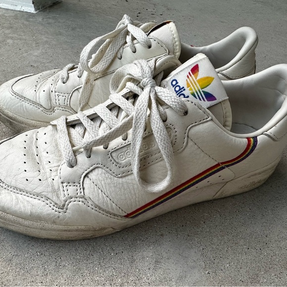 adidas | Shoes | Adidas Love Unites Pride Sneakers Cream With Rainbow ...